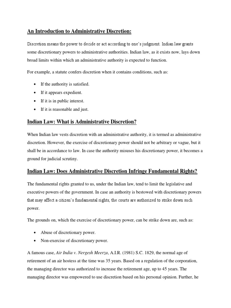 Adminstrative Discretion | PDF | Politics | Social Science