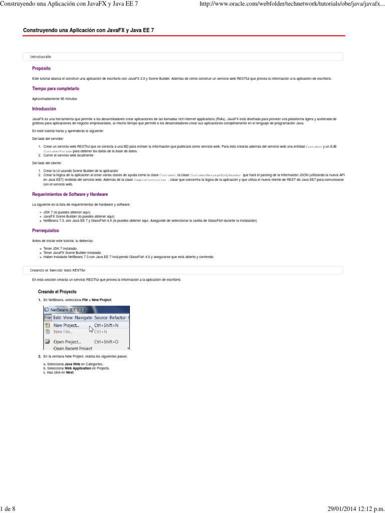 Construyendo una Aplicación con JavaFX y Java EE 7 | PDF | Frijoles Netos | Aplicaciones y software