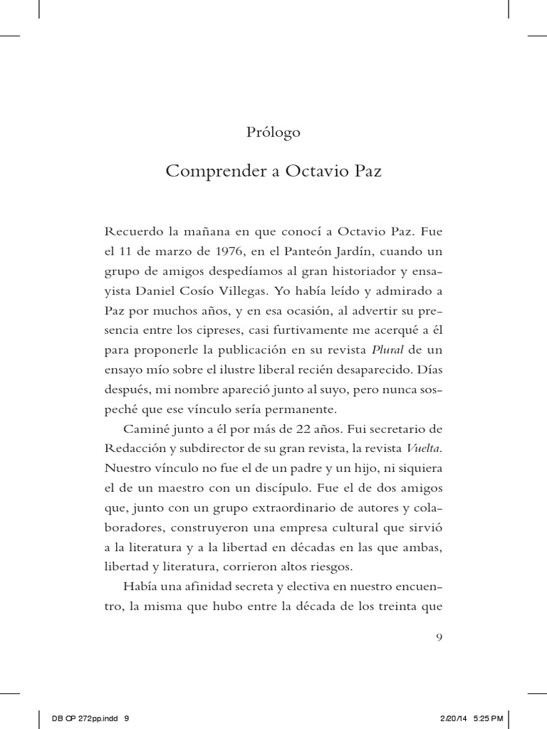 Prólogo De Octavio Paz El Poeta Y La Revolución Por Enrique Krauze