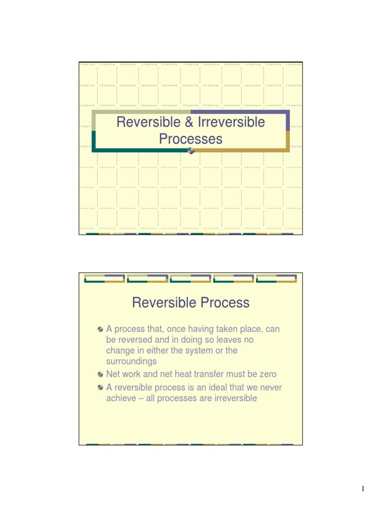 Reversible & Irreversible Processes | PDF