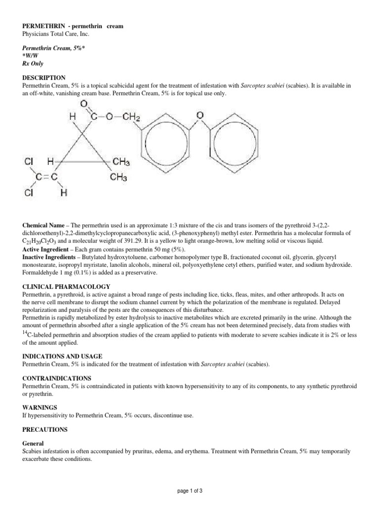 Permethrin | PDF | Clinical Medicine | Medical Specialties