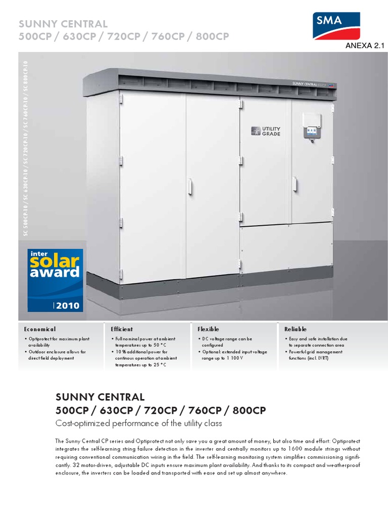 Data Sheet Sunny Central Inverters CP-Series | Power Inverter ...