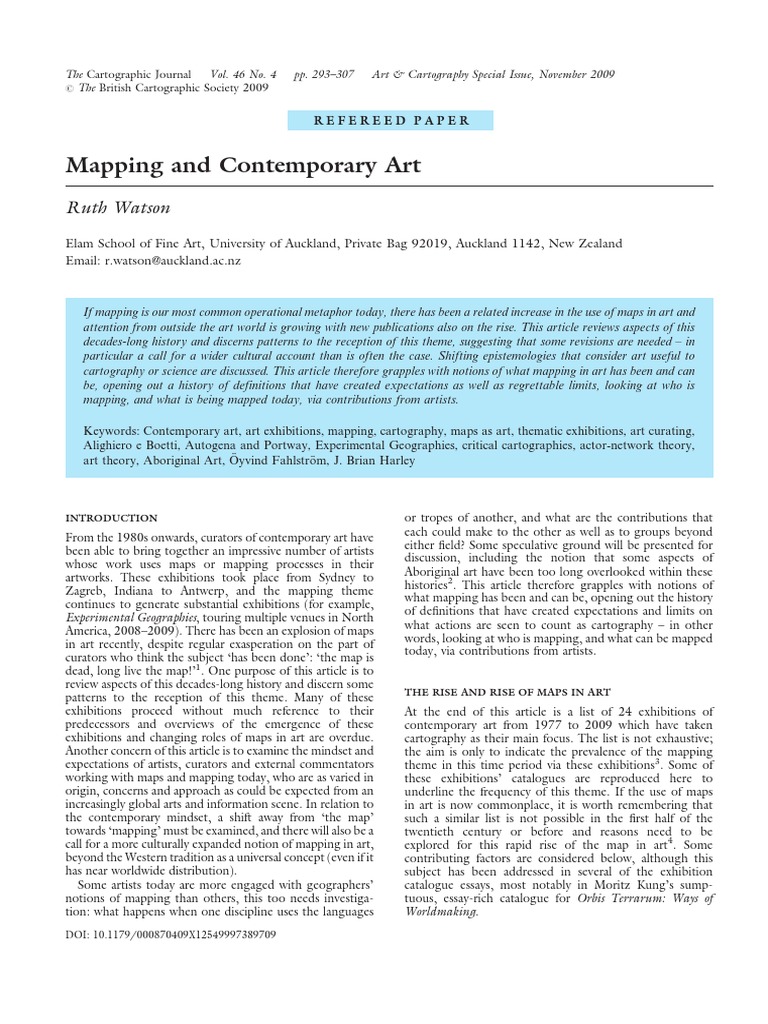 Watson, Ruth Mapping and Contemporary Art | PDF | Cartography | Map