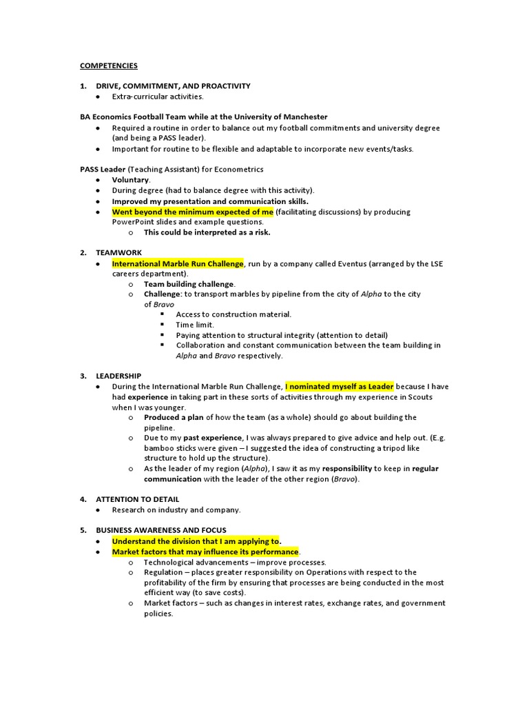 Competency Based Questions | PDF | Risk Management | Leadership