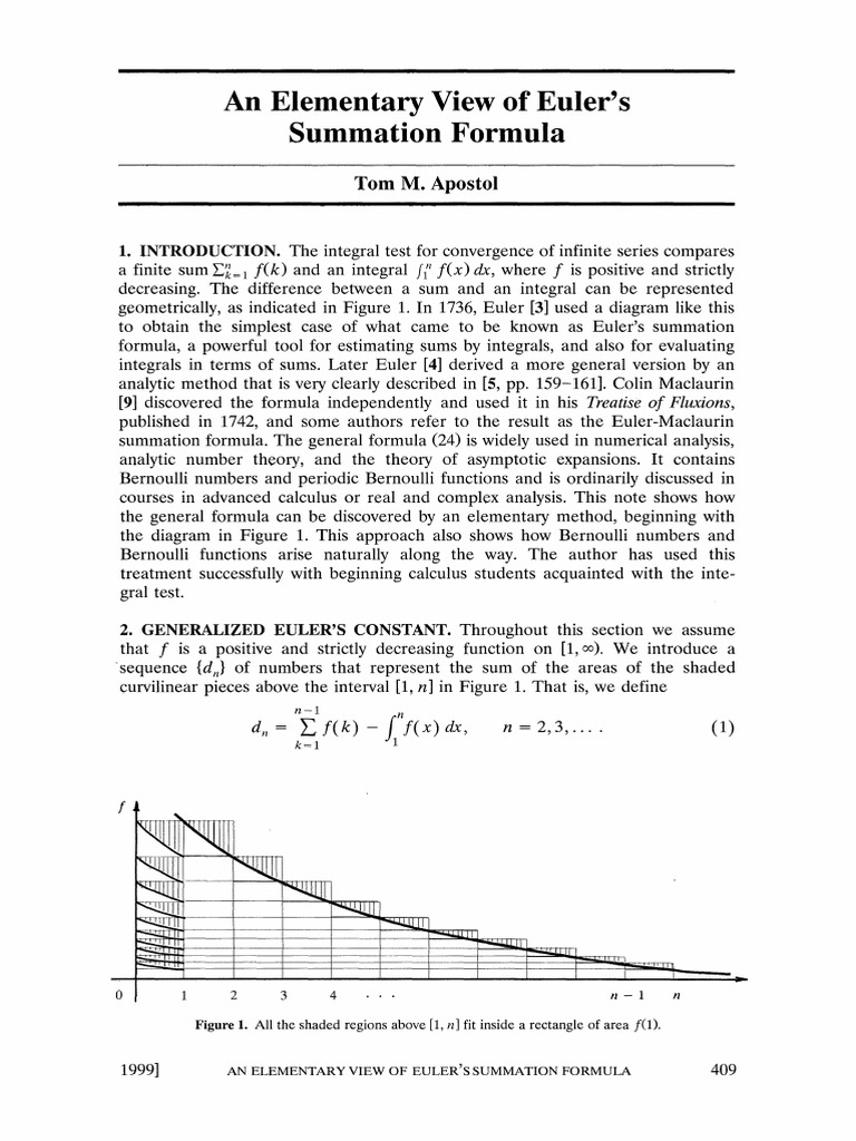 Euler's Summation Formula Explained | PDF | Summation | Integral