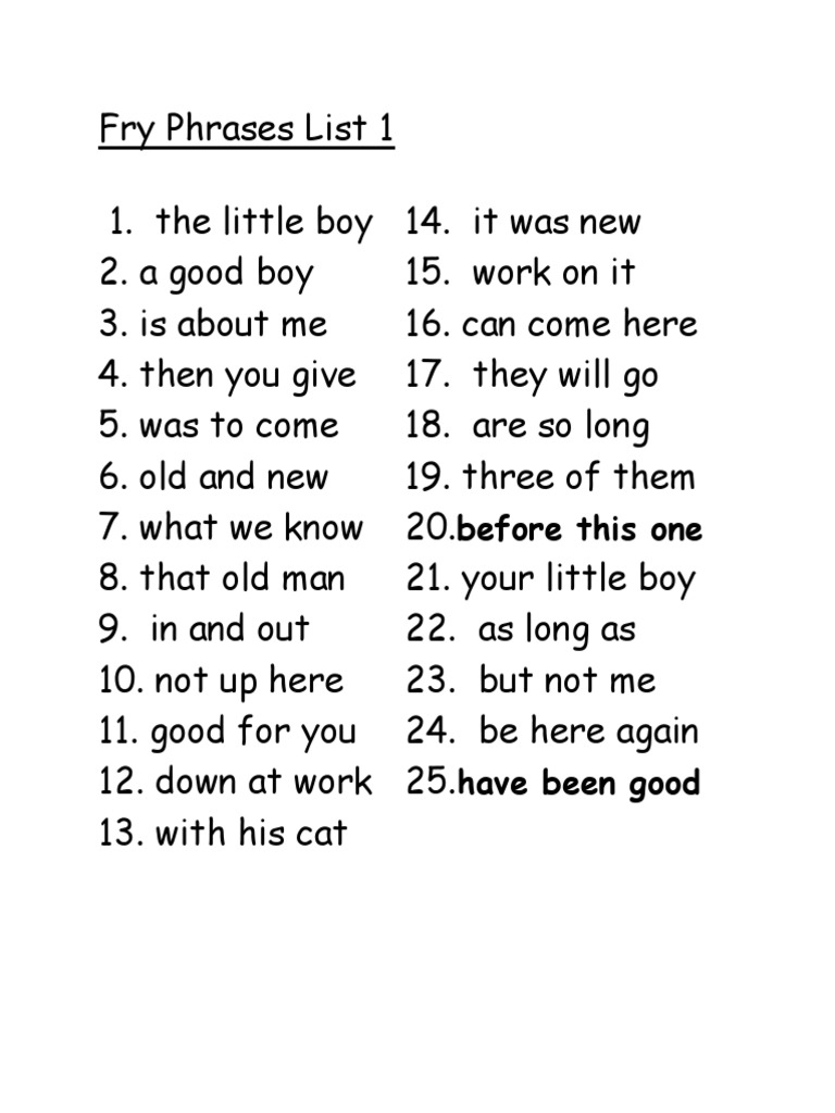 Fry Phrases1 | PDF
