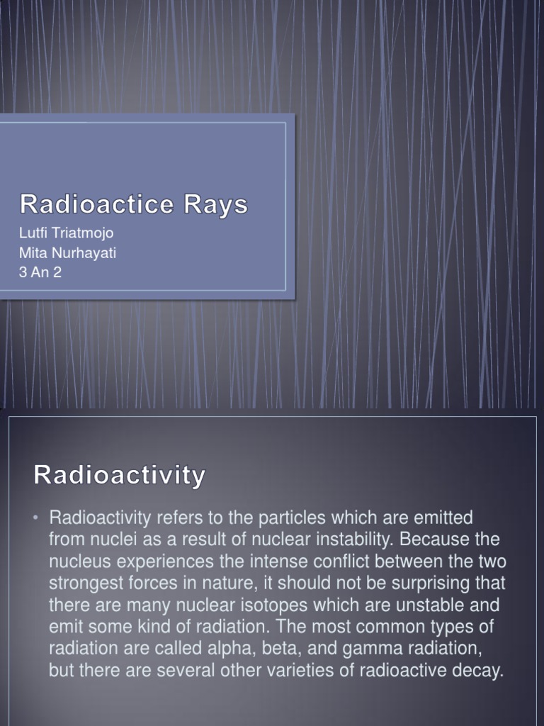 Radioactive Rays | PDF | Radioactive Decay | Atomic Nucleus