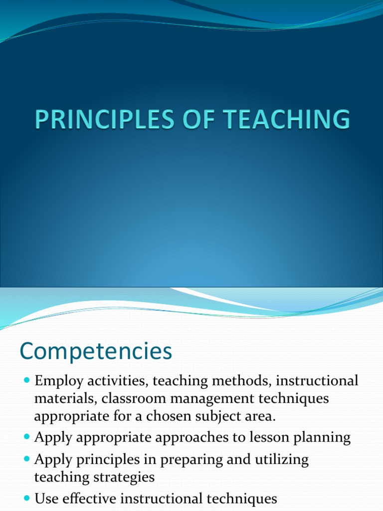 Principles of Teaching | PDF | Learning | Teachers