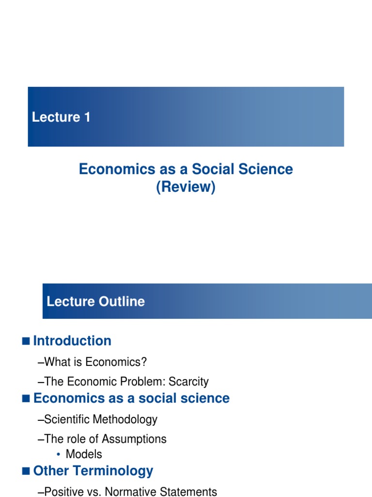 Lecture 1 - Economics As A Social Science | Download Free PDF ...
