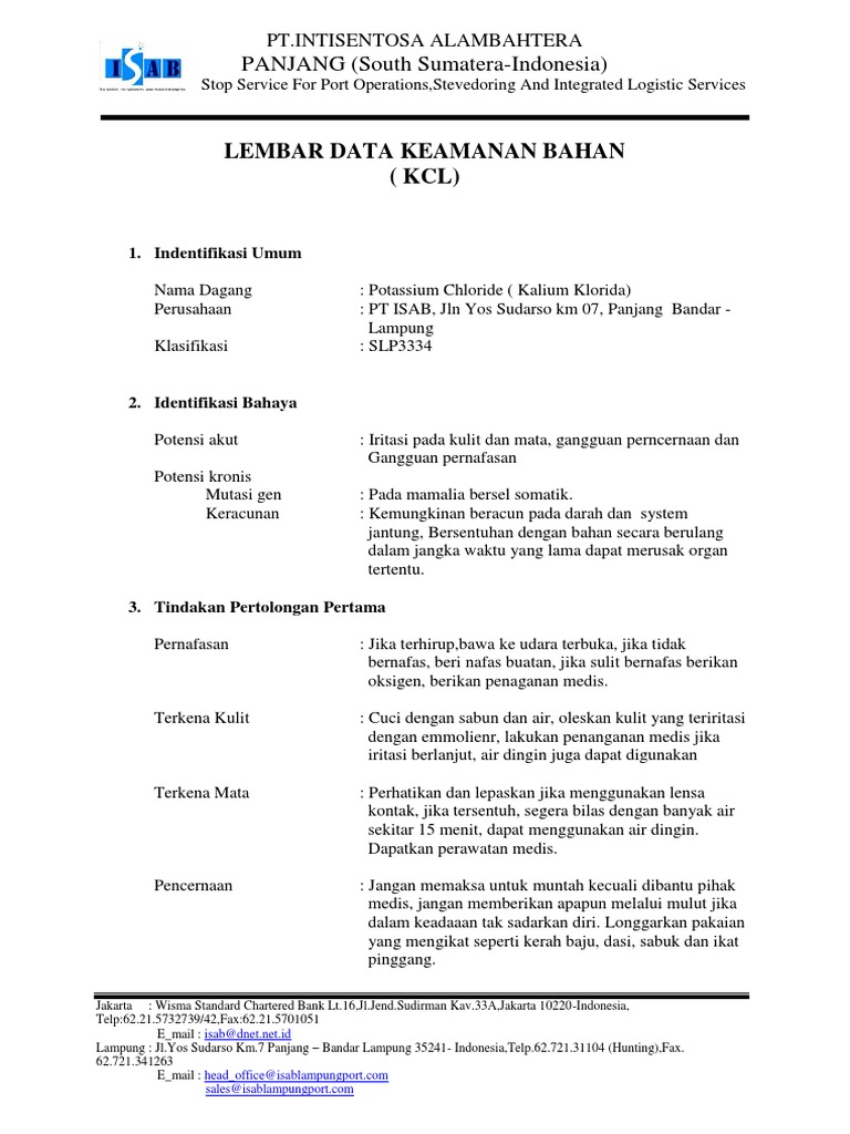 Msds KCL | PDF