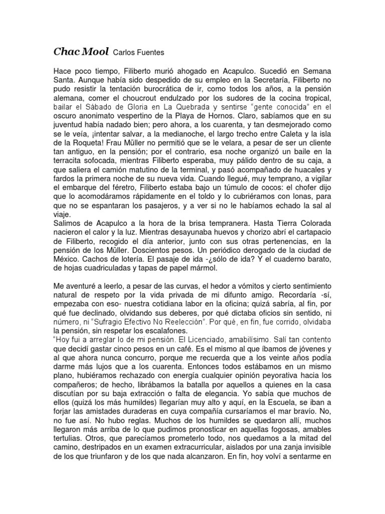 Chac Mool - Carlos Fuentes | PDF | México | Novelas
