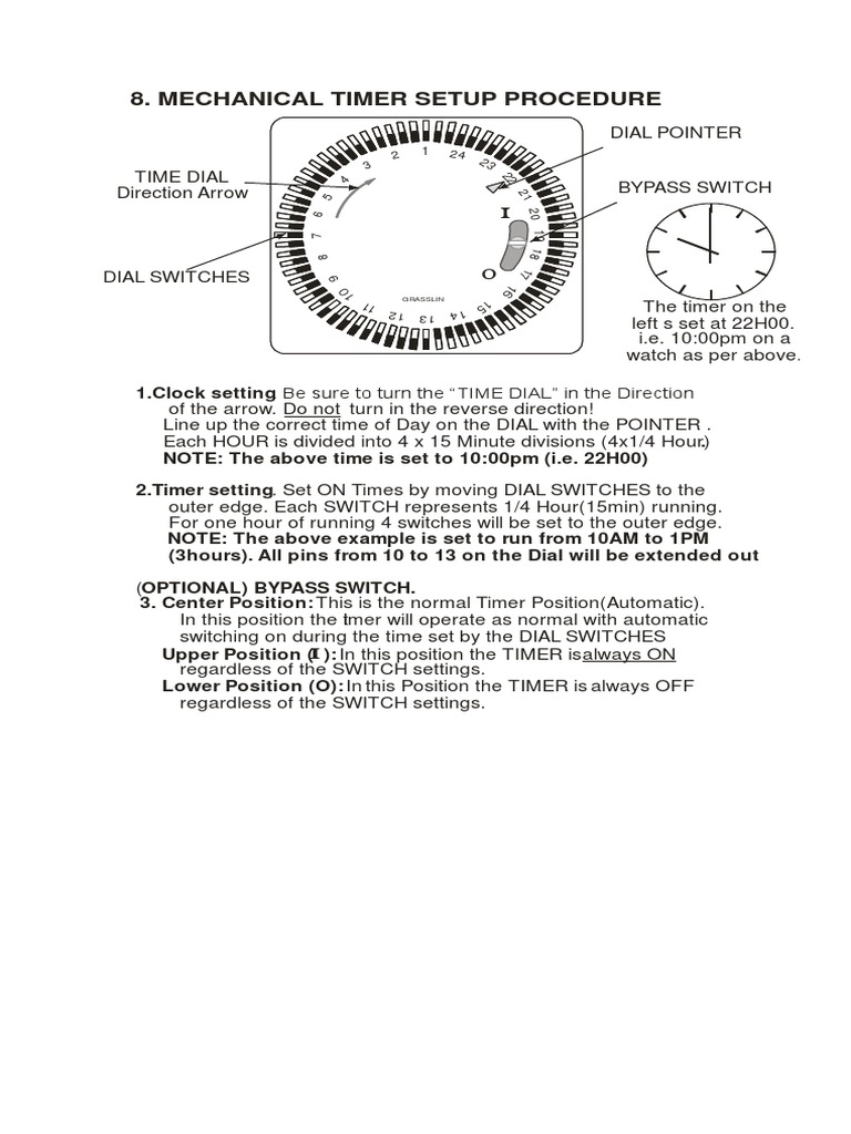 Grasslin Timer Setup Instructions | PDF | Technology & Engineering