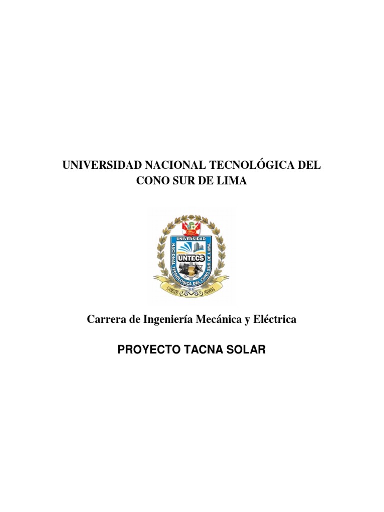 Proyecto Tacna Solar | PDF | Fotovoltaica | Energía solar