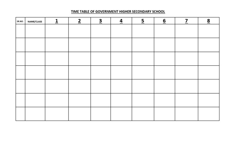 School Timetable Overview | PDF