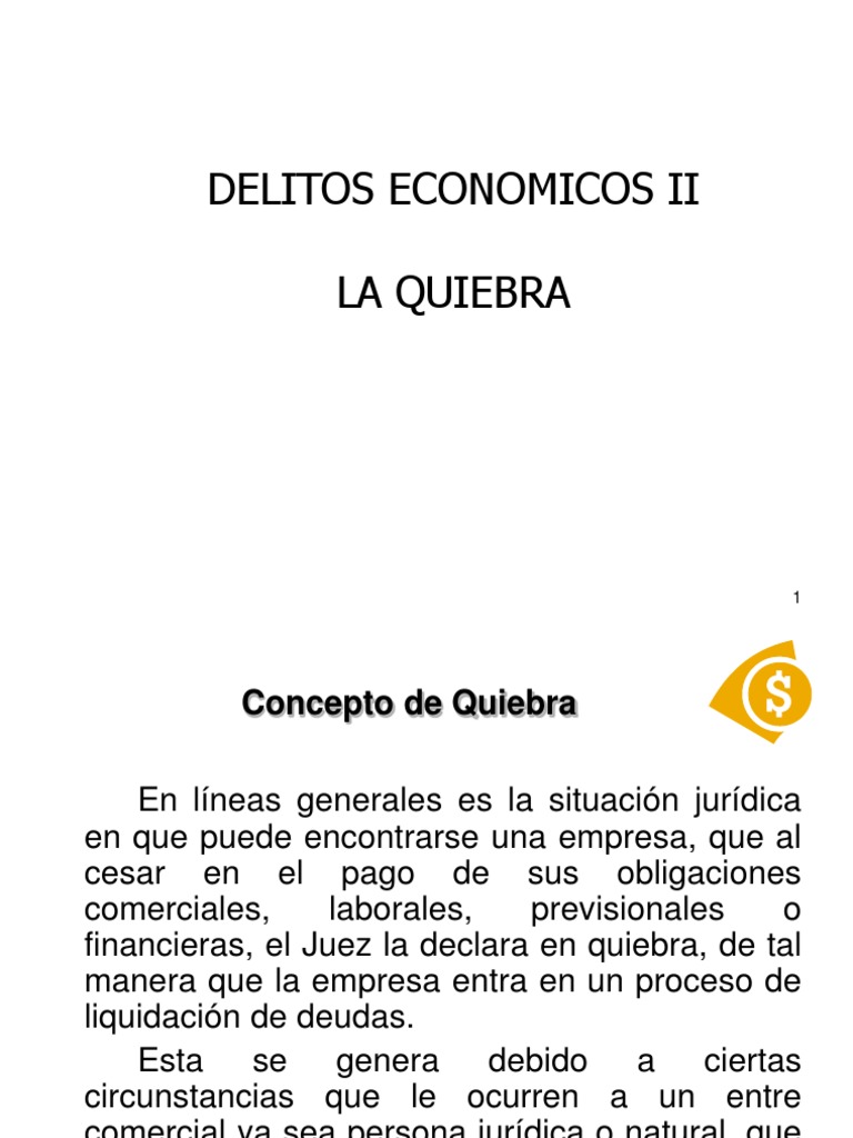 Conceptos y Procesos de Quiebra | PDF | Bancarrota | Pagos