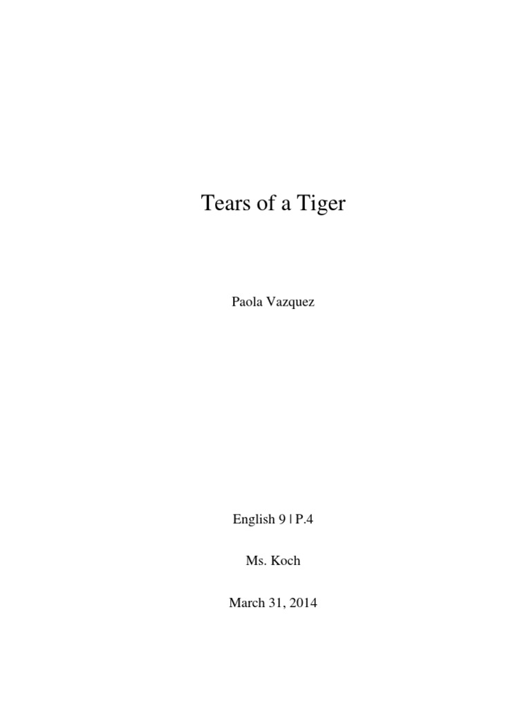 Tears of A Tiger | PDF | Psychology | Behavioural Sciences