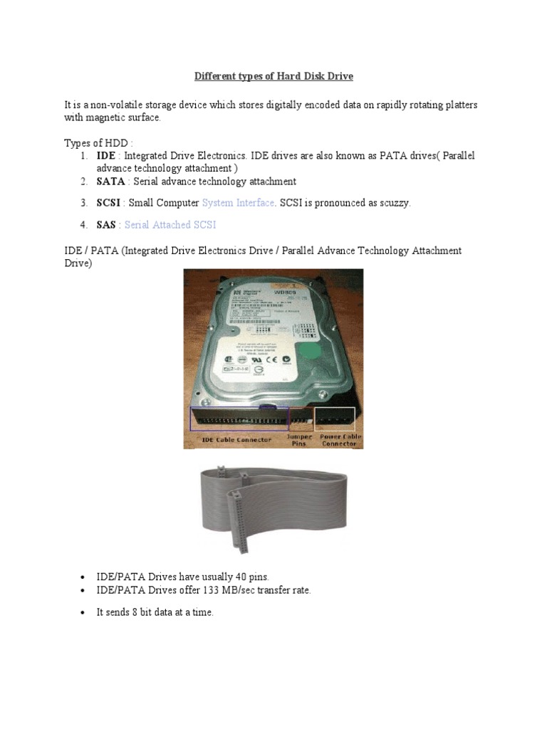 Different Types of Hard Disk Drive | PDF | Disk Storage | Hard Disk Drive