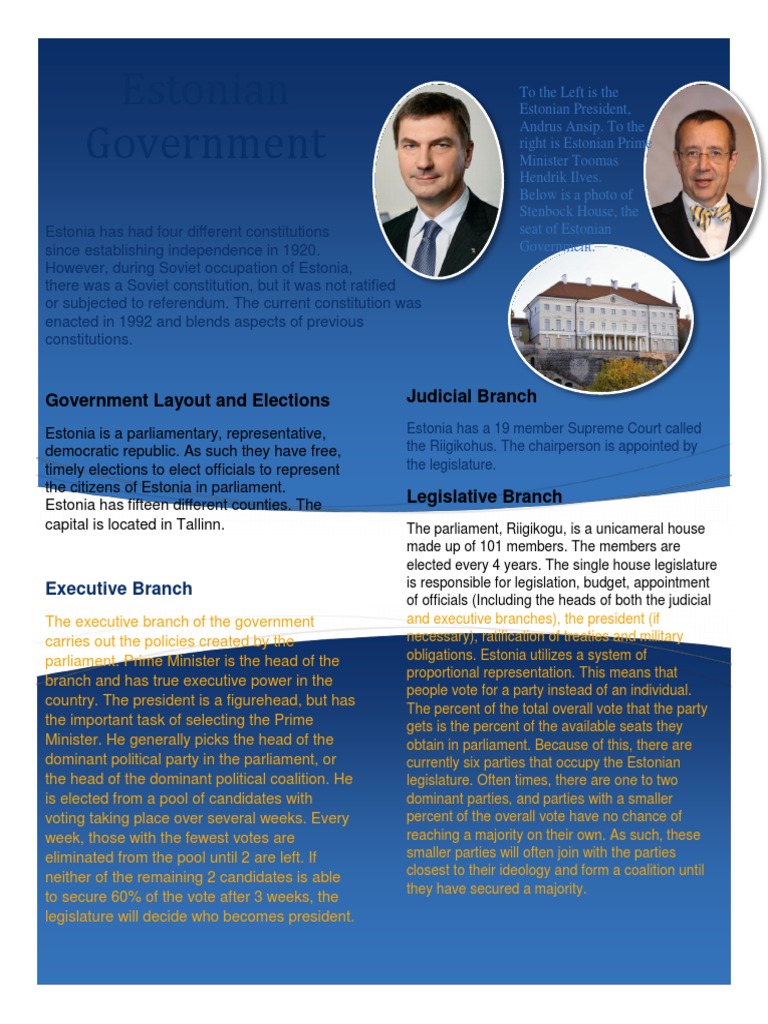 Estonian Government | PDF | Estonia | Legislature