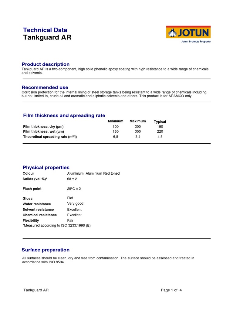 Tankguard AR | PDF | Paint | Epoxy