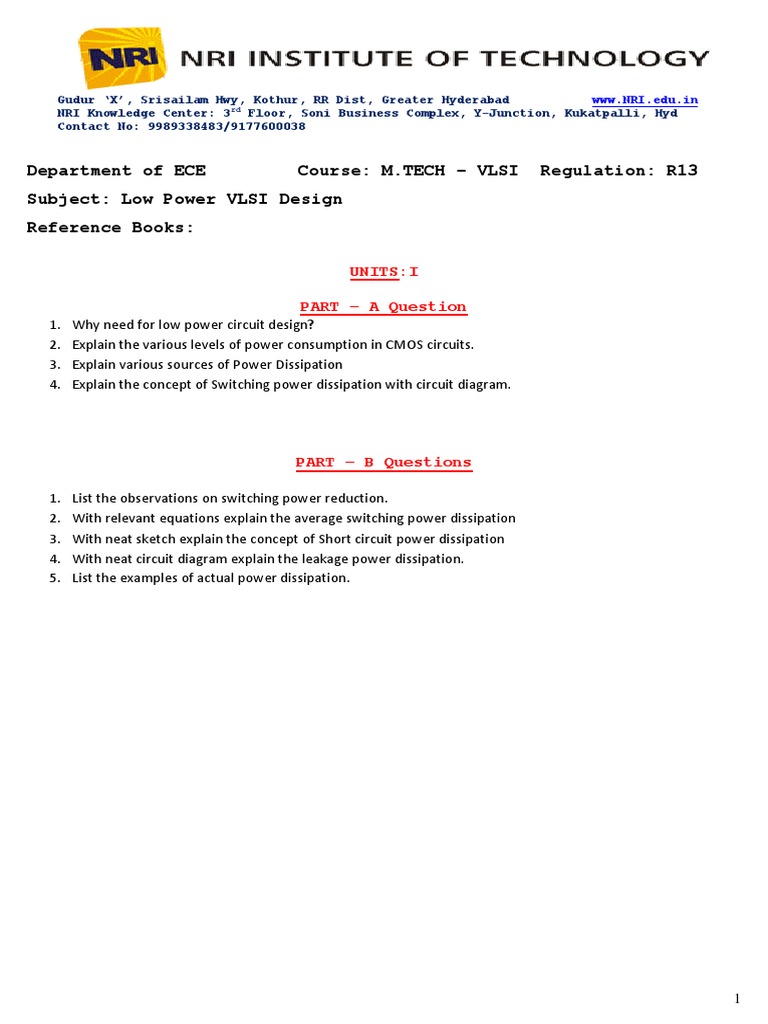 M.Tech VLSI Course Syllabus Overview | PDF | Digital Signal Processing ...