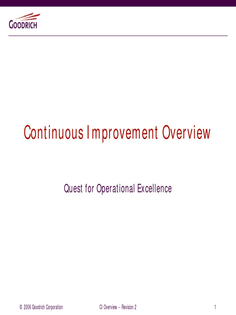 Continuous Improvement | PDF | Lean Manufacturing | Strategic Management