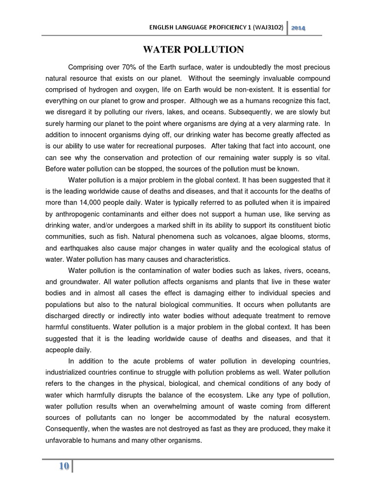 Water Pollution | PDF | Water Pollution | Sewage