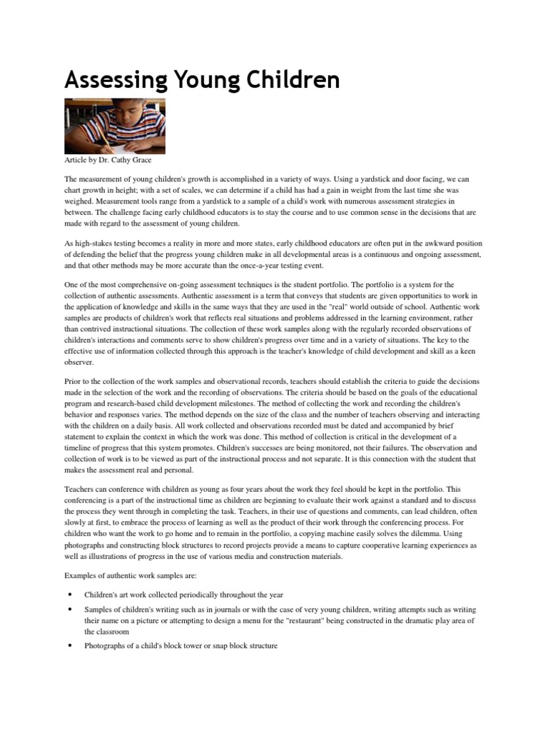 Effective Assessment of Young Children | PDF | Educational Assessment ...