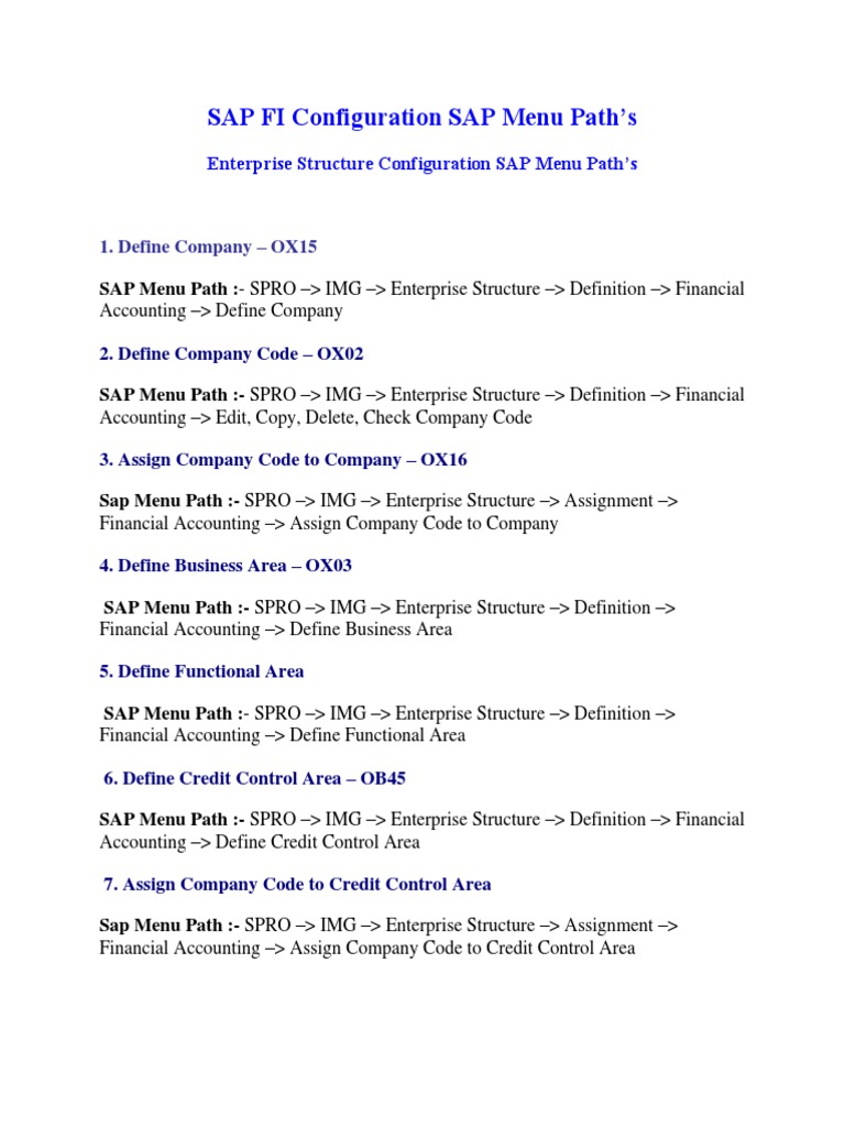 SAP FI Config Menu Path | PDF | Financial Transaction | Depreciation