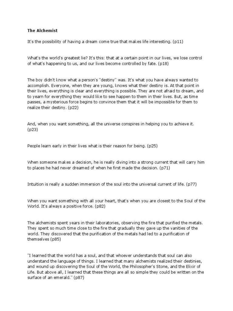 The Alchemist -quotes