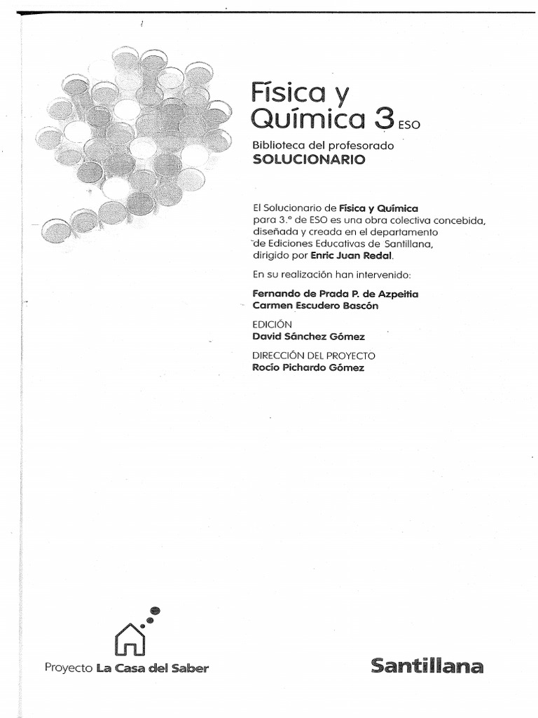 Solucionario Fisica y Quimica 3º ESO Santillana | PDF