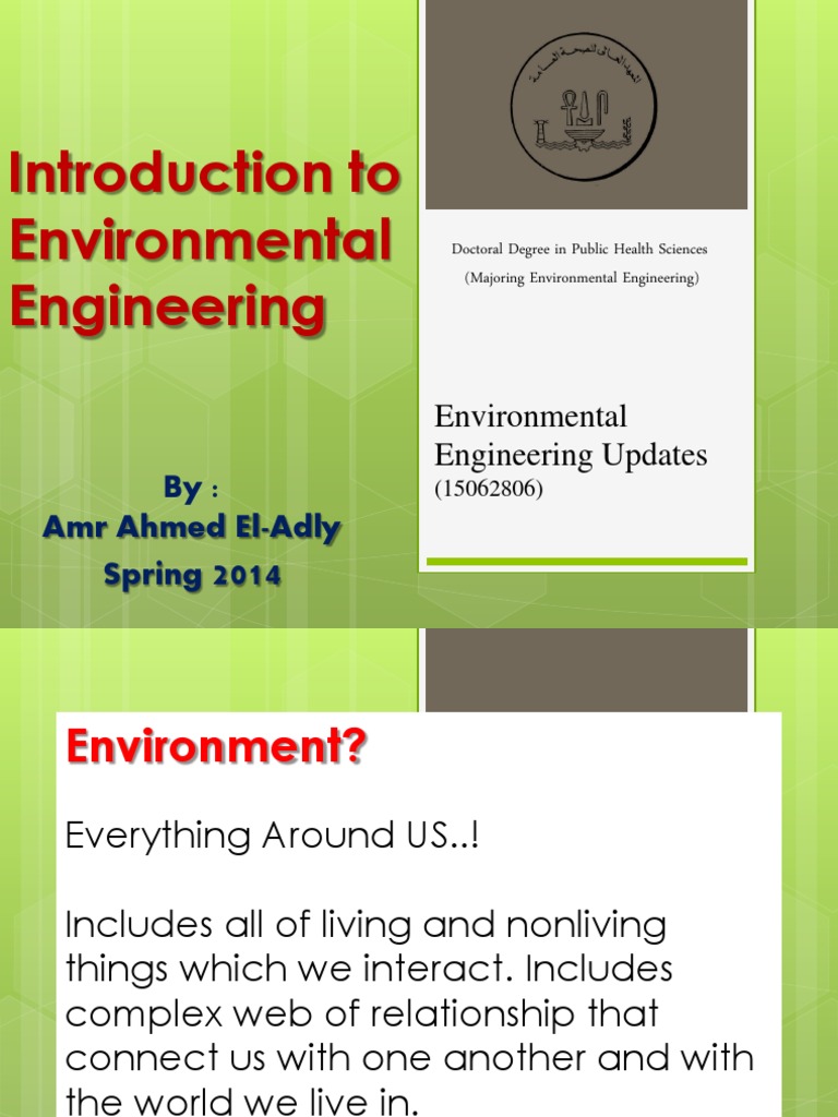 Introduction to Environmental Engineering Topics | PDF | Renewable ...