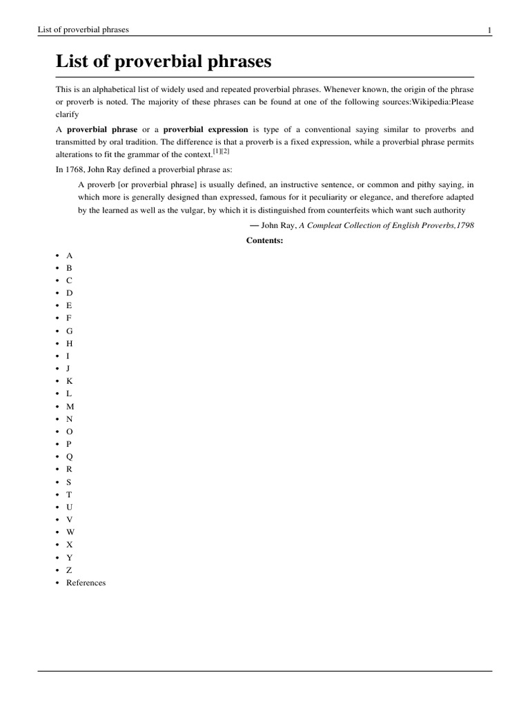 List of Proverbial Phrases - 17 | PDF | Proverb