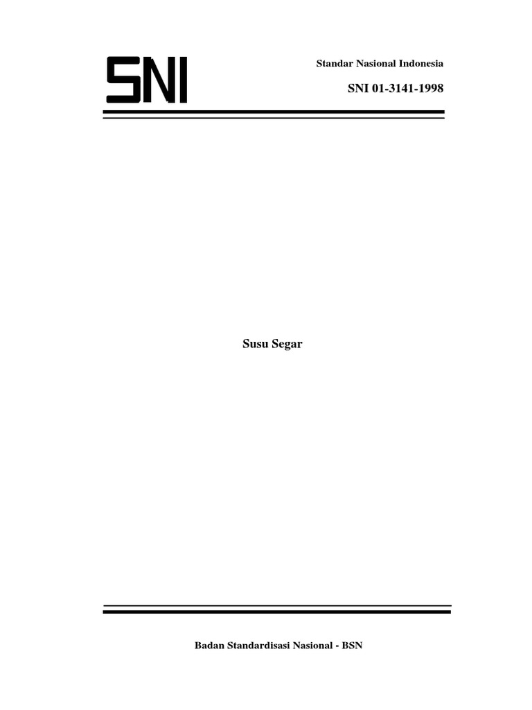 SNI Susu | PDF