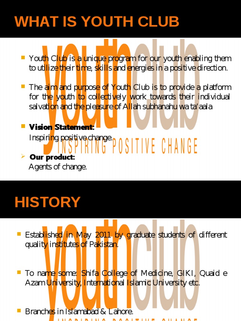What Is Youth Club: Vision Statement | PDF | Business