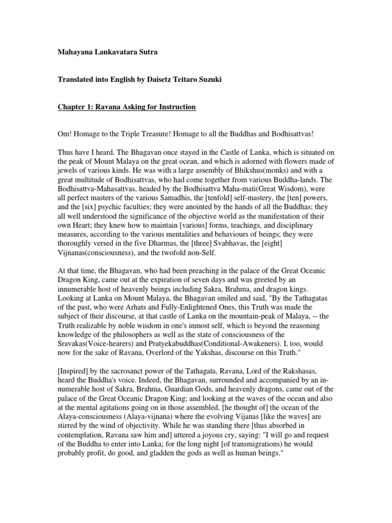 Lankavatara Sutra | PDF