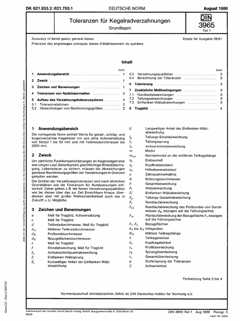 Din 3965-1-1986 | PDF