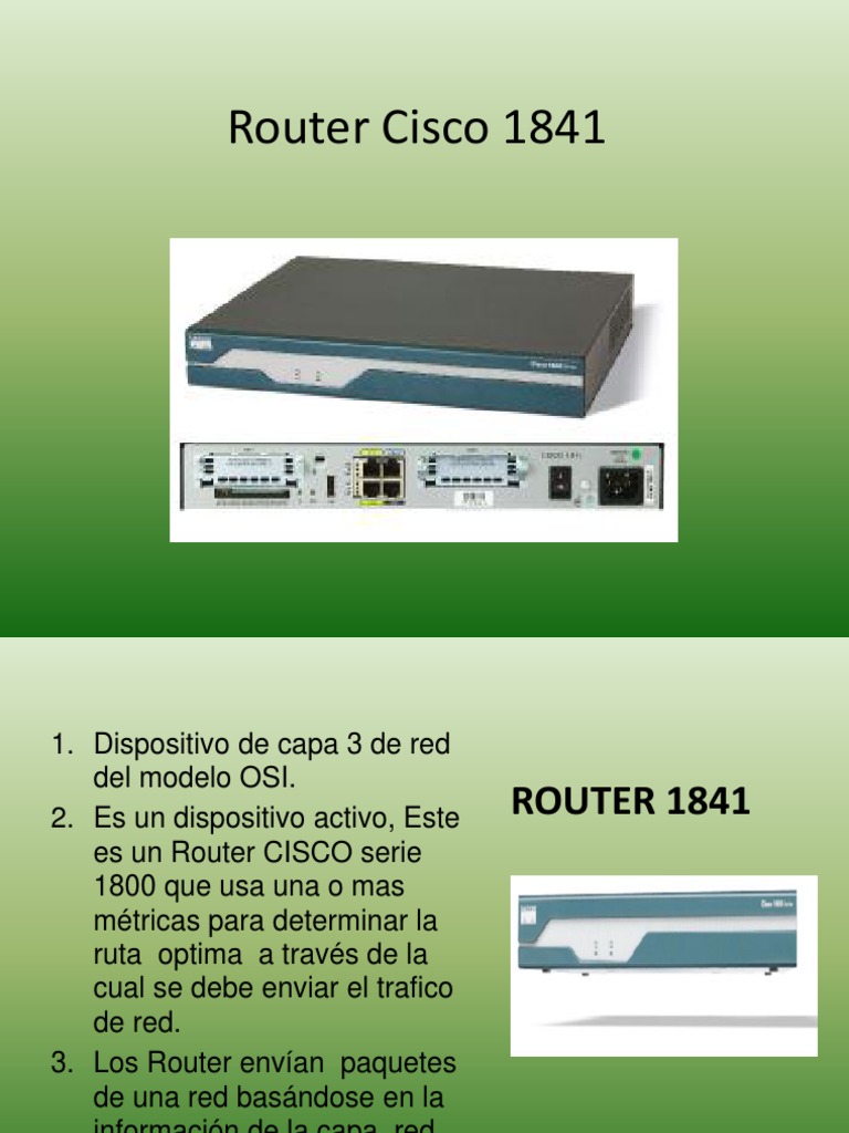 Router 1841 Cisco | Enrutador (Computación) | Red de computadoras
