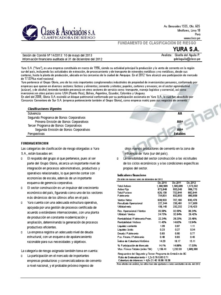 Yura Sa | PDF | Dividendo | Lima