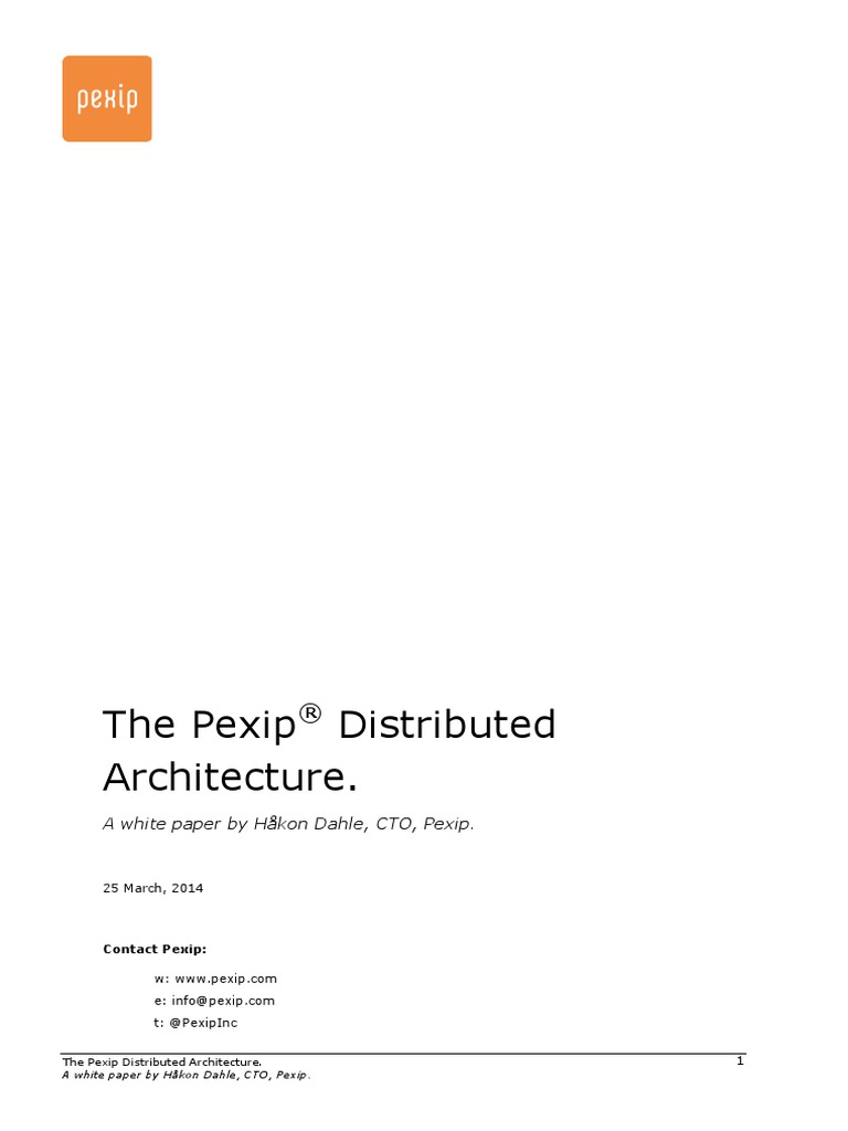 White Paper - The Pexip Distributed Architecture | Download Free PDF ...