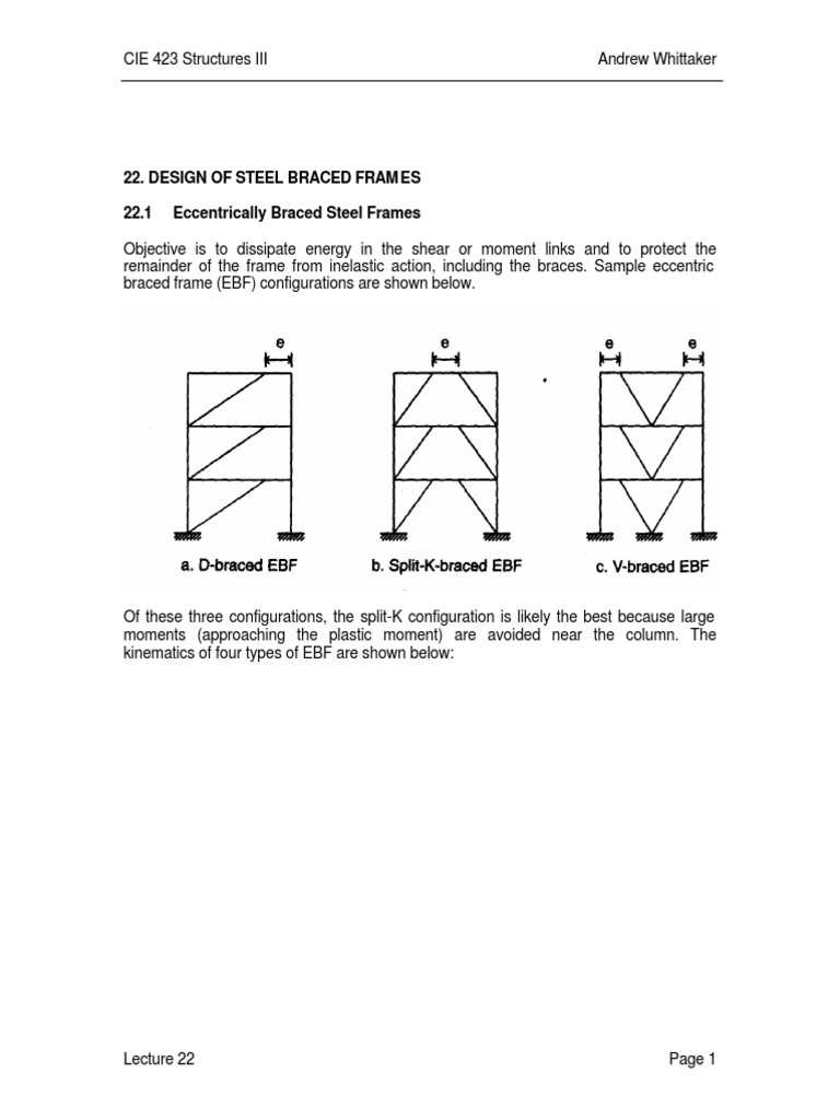 Braced Frame Design | PDF | Strength Of Materials | Buckling