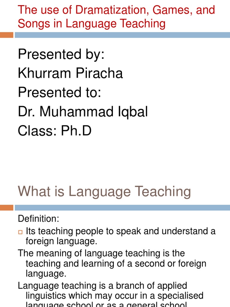 Drama as a Tool in Language Teaching | PDF | Language Education ...