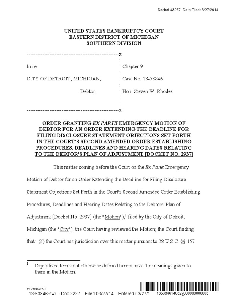 3.27.14 Granting of Emergency Motion For Extensions | PDF | Law