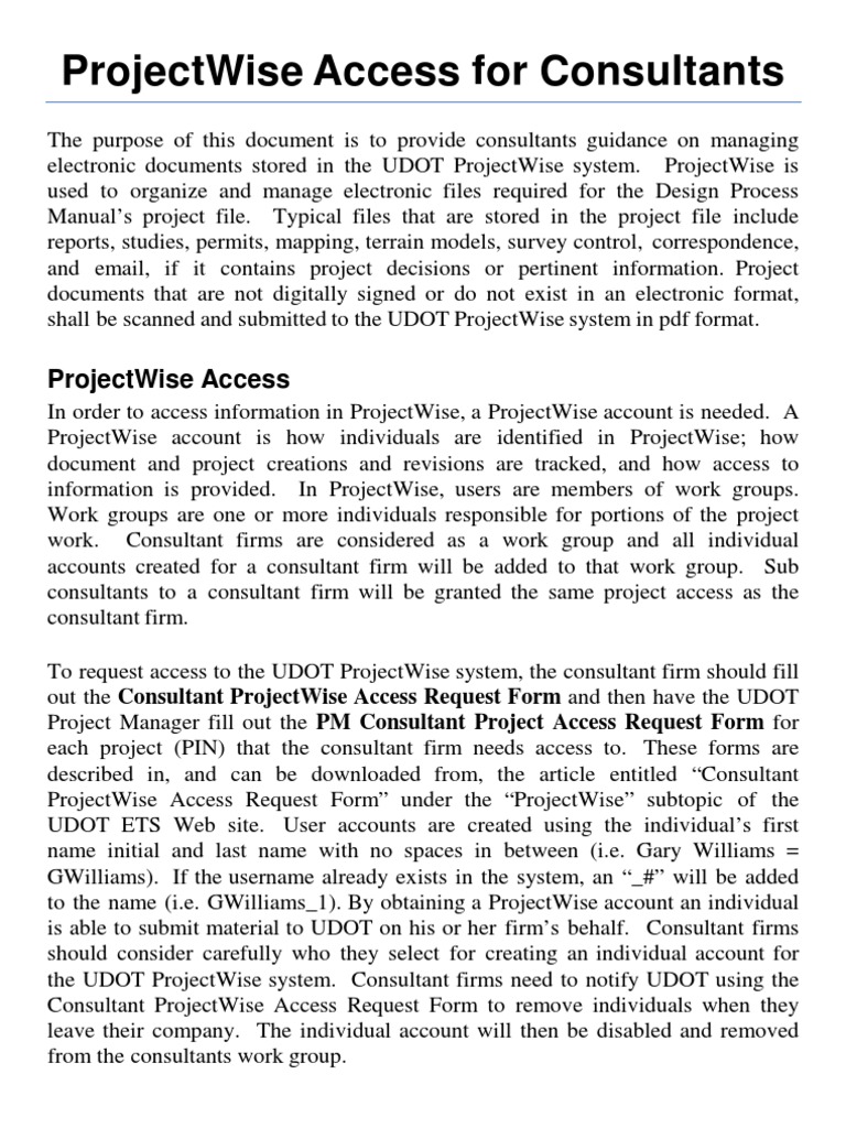 ProjectWise Guide for Consultants | PDF | Directory (Computing ...