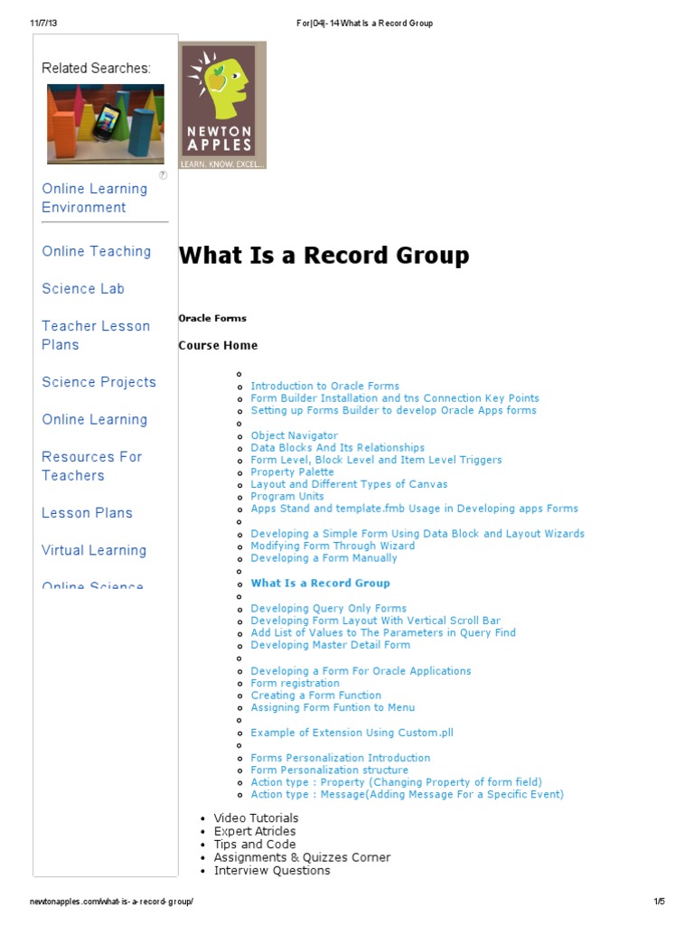 For - 04 - 14 What Is A Record Group | PDF | Pl/Sql | Ajax (Programming)