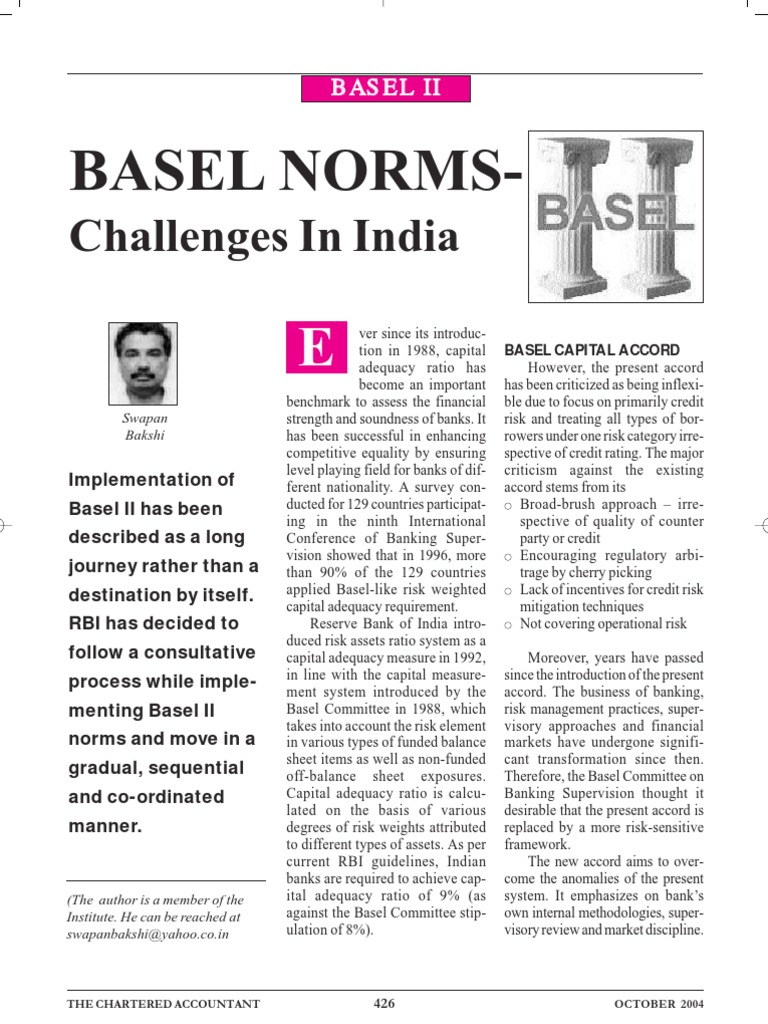 Basel Norms Implementation in India | PDF | Business