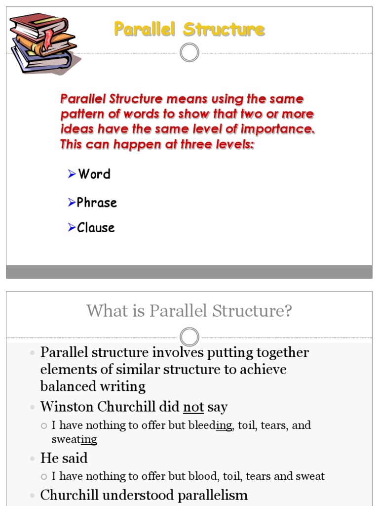 Parallel Structure | PDF | Grammatical Tense | Tomato Sauce