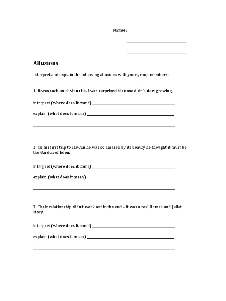 Interpret and Explain Allusions | PDF