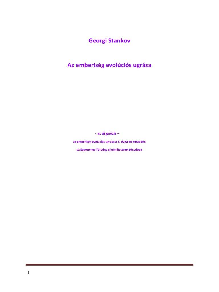 Georgi Stankov-Az Emberiseg Evolucios Ugrasa | PDF