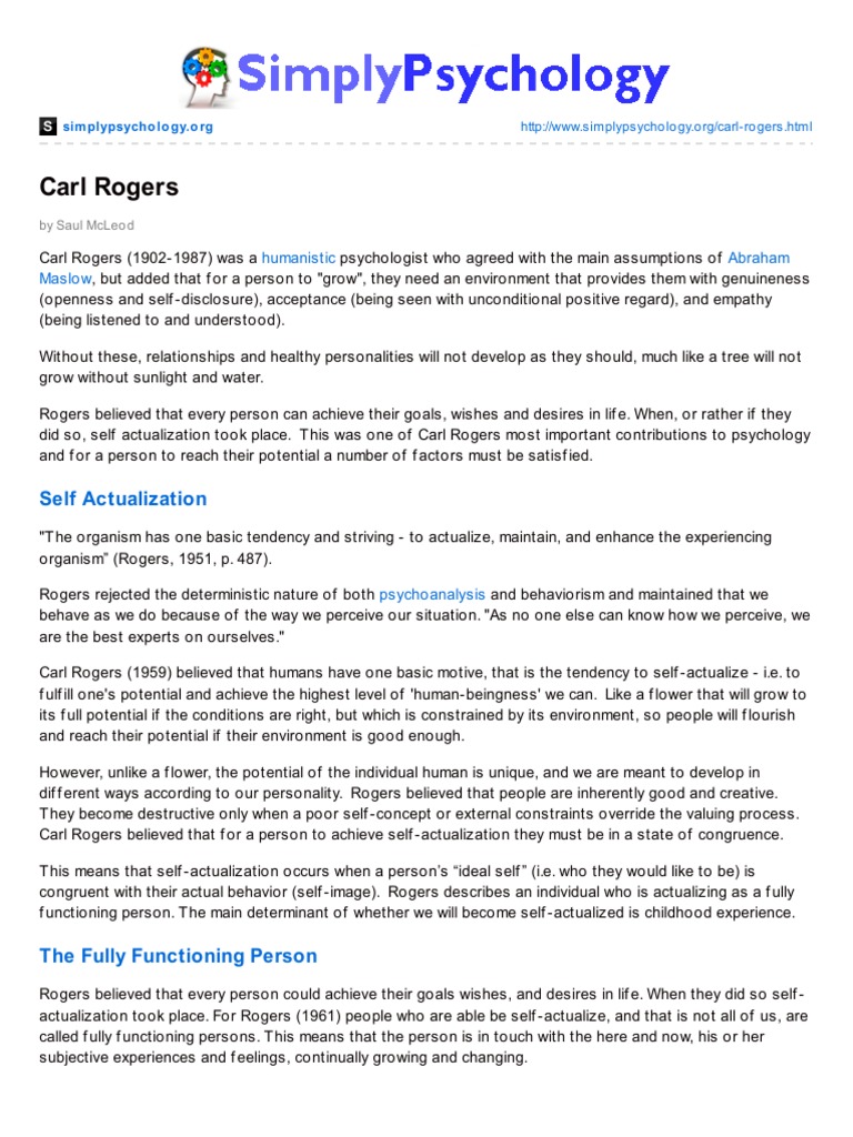 Carl Rogers | PDF | Self Actualization | Self