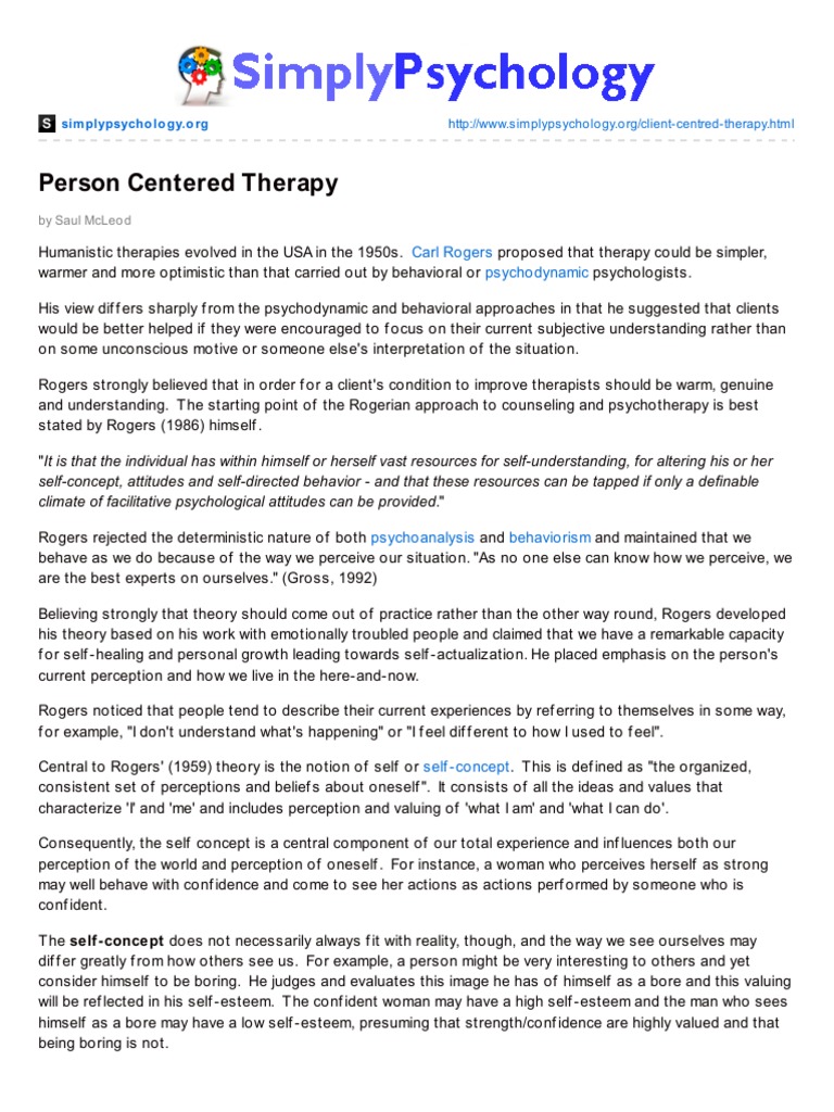Simplypsychology.org-Person Centered Therapy | Psychotherapy ...
